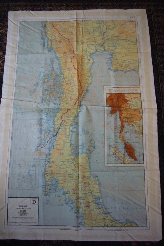 War Department Militaria | WWII Silk Escape Map - Burma