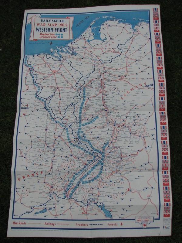 War Department Militaria | Early WWII Daily Sketch War Map
