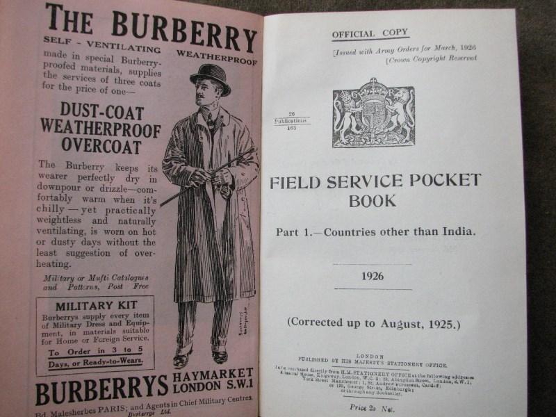 War Department Militaria | 1926 Field Service Pocket Book