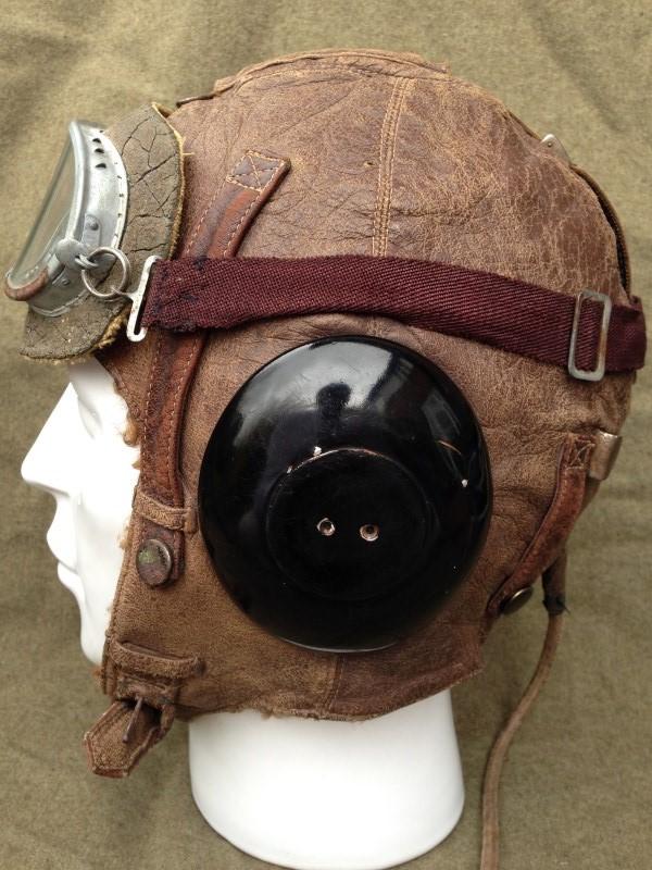 War Department Militaria | Rare early WWII Soviet Russian Leather Flying Helmet and Goggles