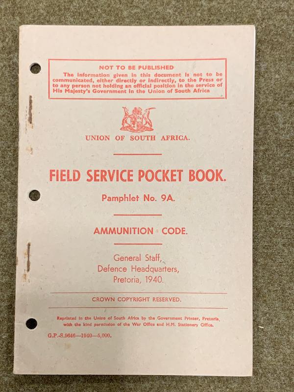 War Department Militaria | 1940 South Africa Field Service Pocket Book ...